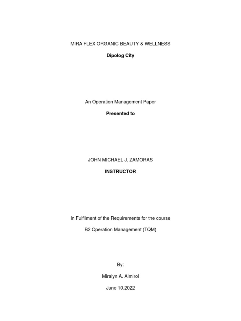 Sample Operation Management Paper | PDF | Inventory | Supply Chain