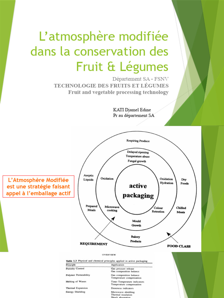 Conservation des Fruits et Légumes en AM | PDF