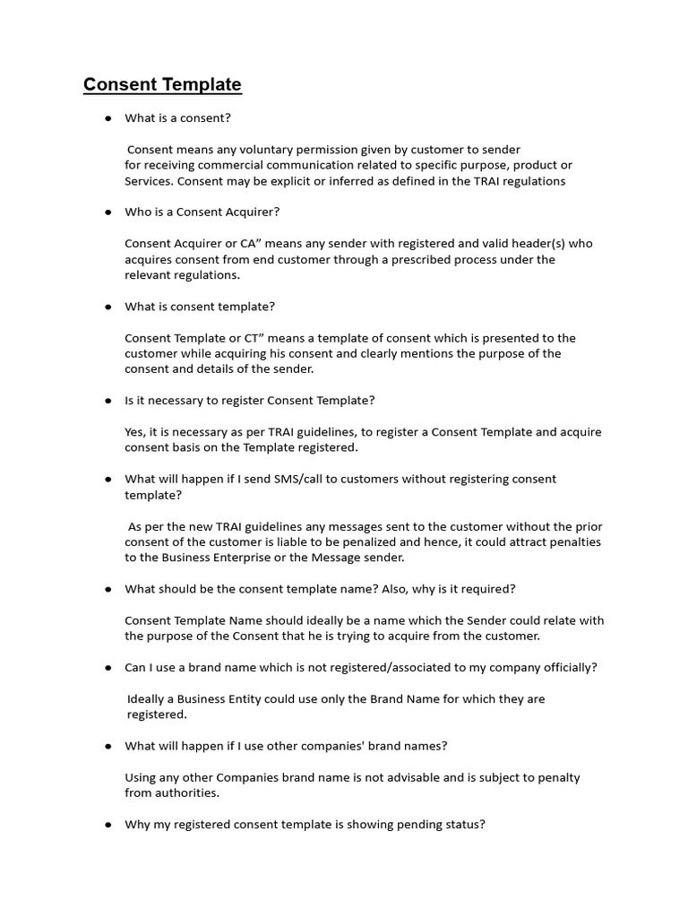 Consent Template | PDF