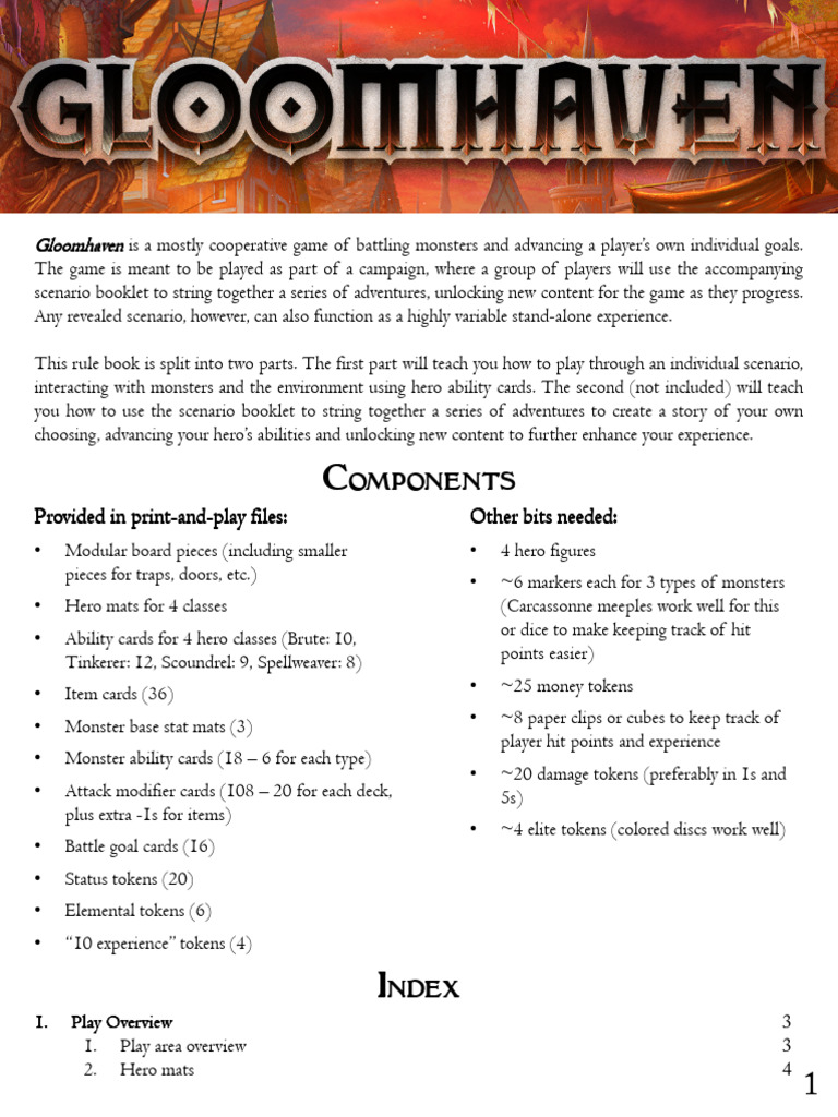 Gloomhaven Game Rules & Components | PDF