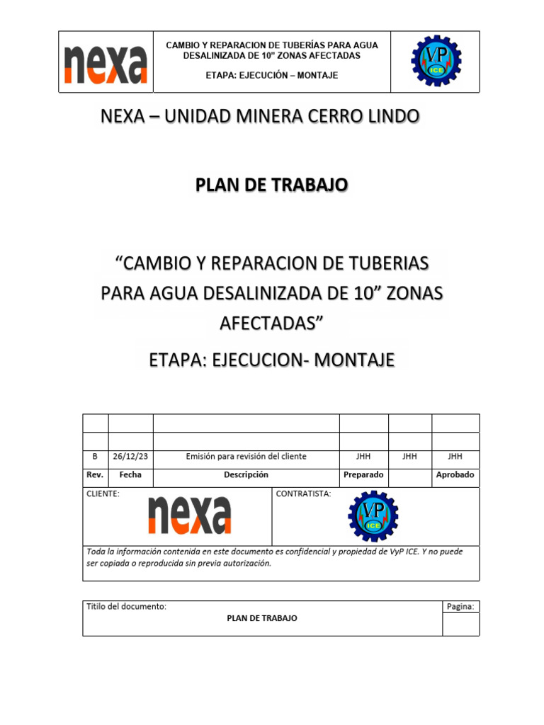 Plan de Trabajo- Nexa - Vyp Ice | PDF
