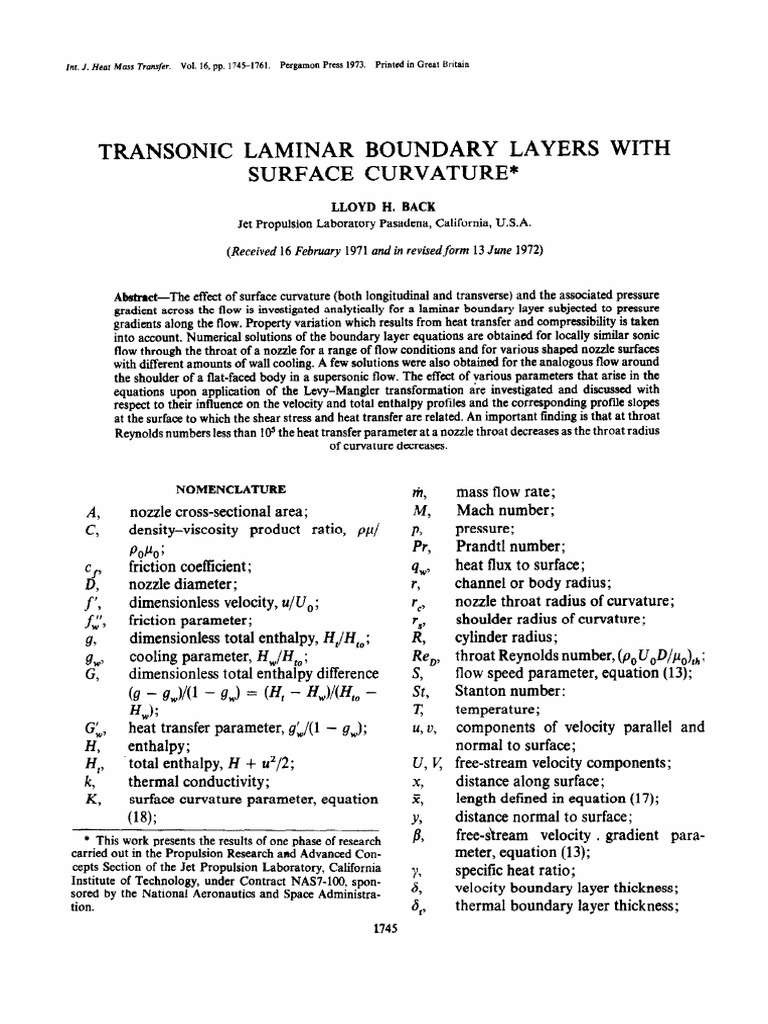 Transonic Laminar Boundary Layers With Surface Curvature | PDF | Fluid Dynamics | Boundary Layer