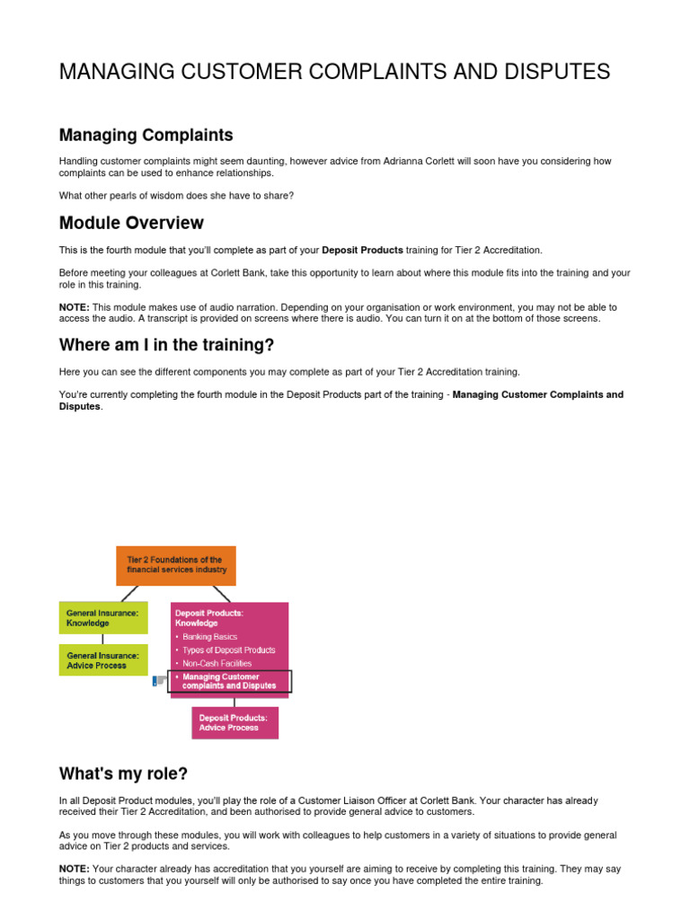 Managing Customer Complaints and Disputes | PDF