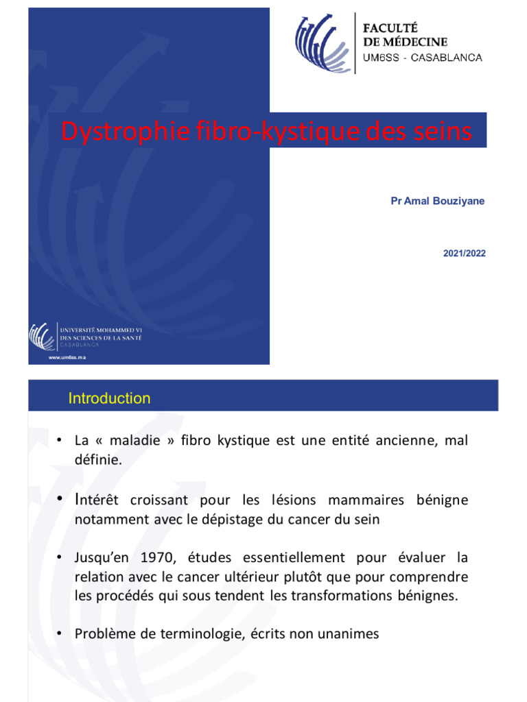 Dystrophie Fibrokystique Du Sein | PDF