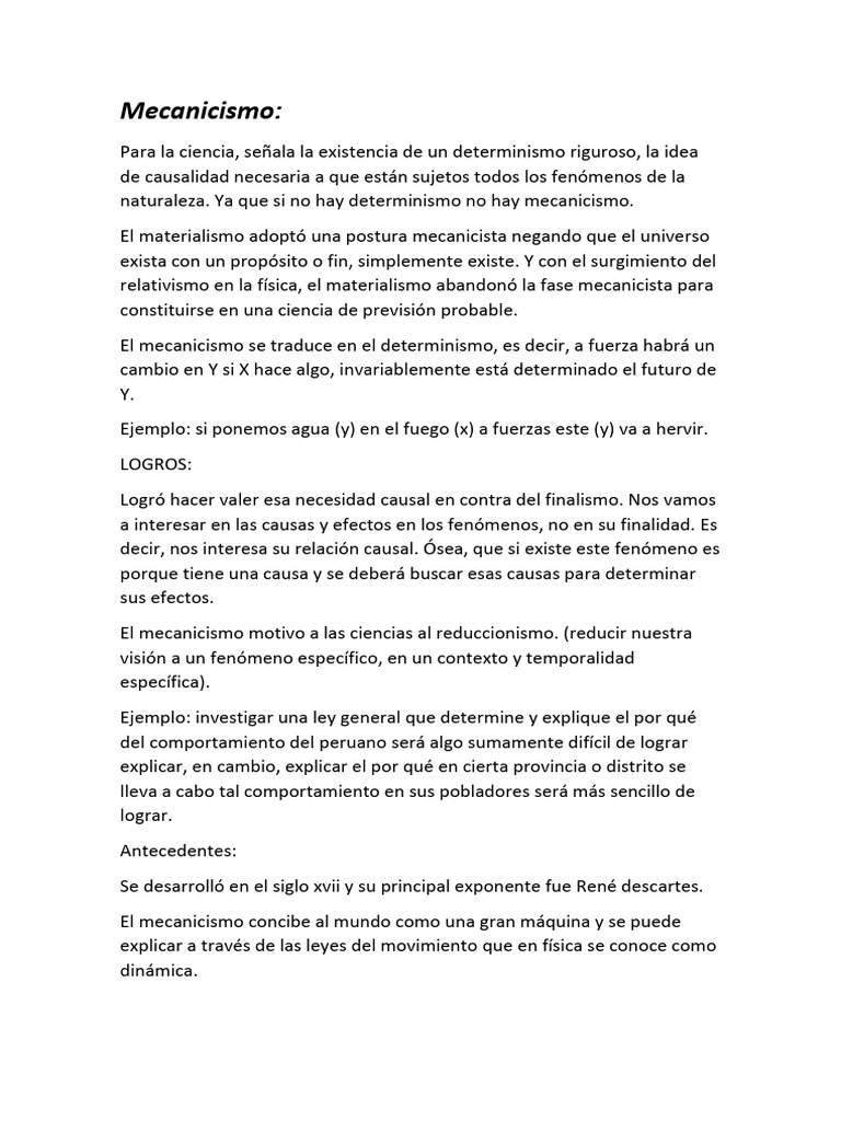 Mecanismo y Realismo en Filosofía | PDF | Filosofía
