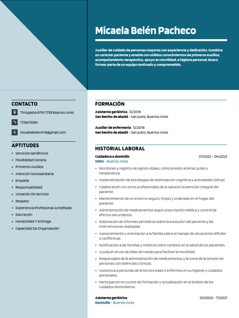 Pacheco CV | PDF | Hospital | Medicamentos con receta