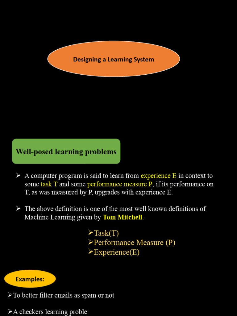 Designing A Learning System | PDF | Machine Learning | Algorithms