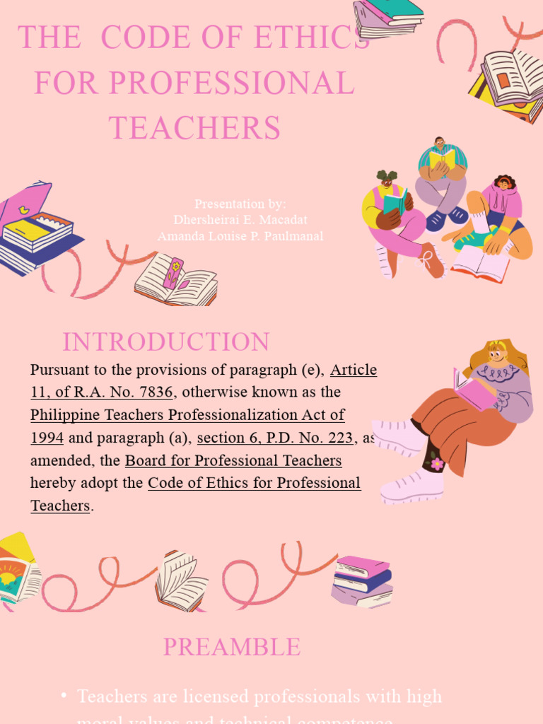 Code of Ethics For Professional Teachers | PDF | Teachers | Profession