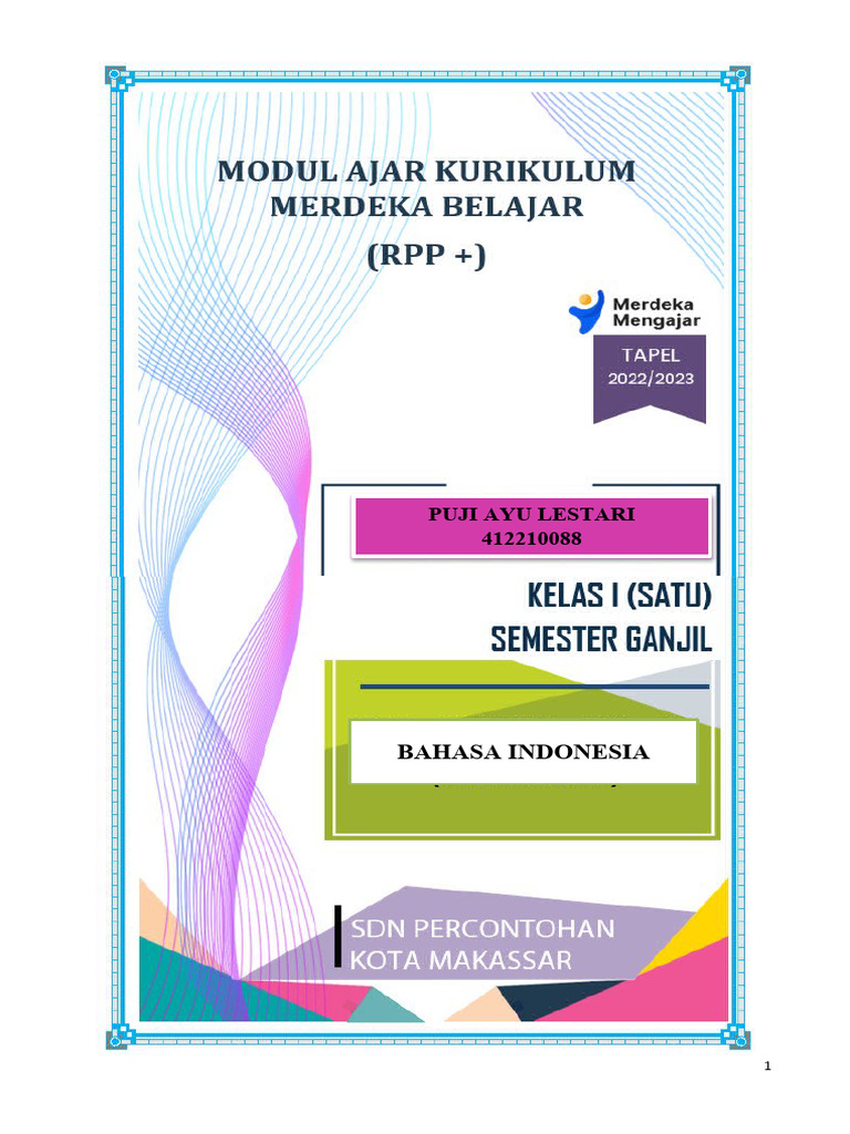 Modul Ajar Kls 1 Sms 1 | PDF
