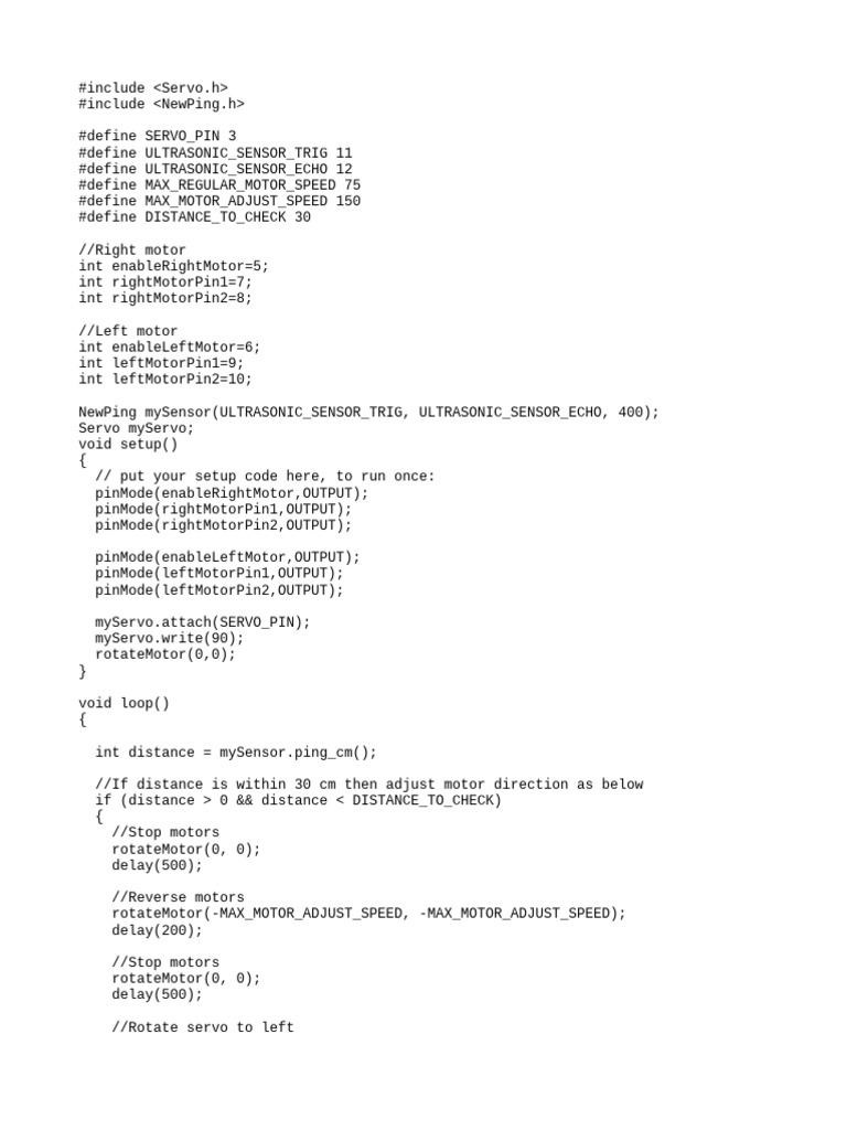 Obstacle Avoiding Robot Car Pdf