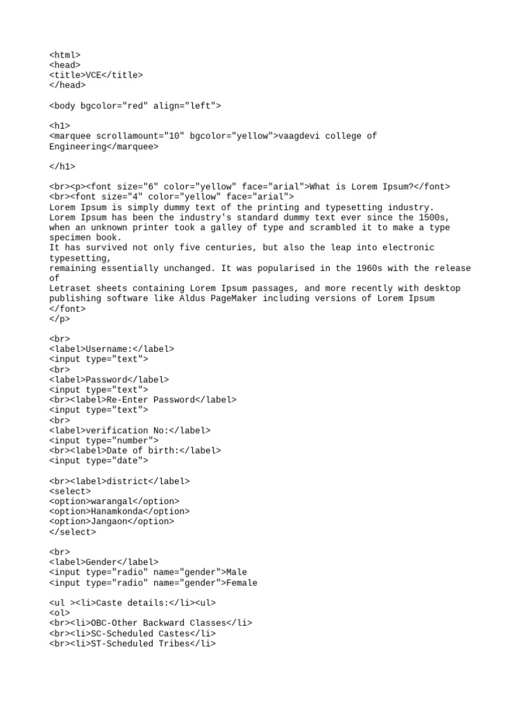 HTML Basic Tags | PDF