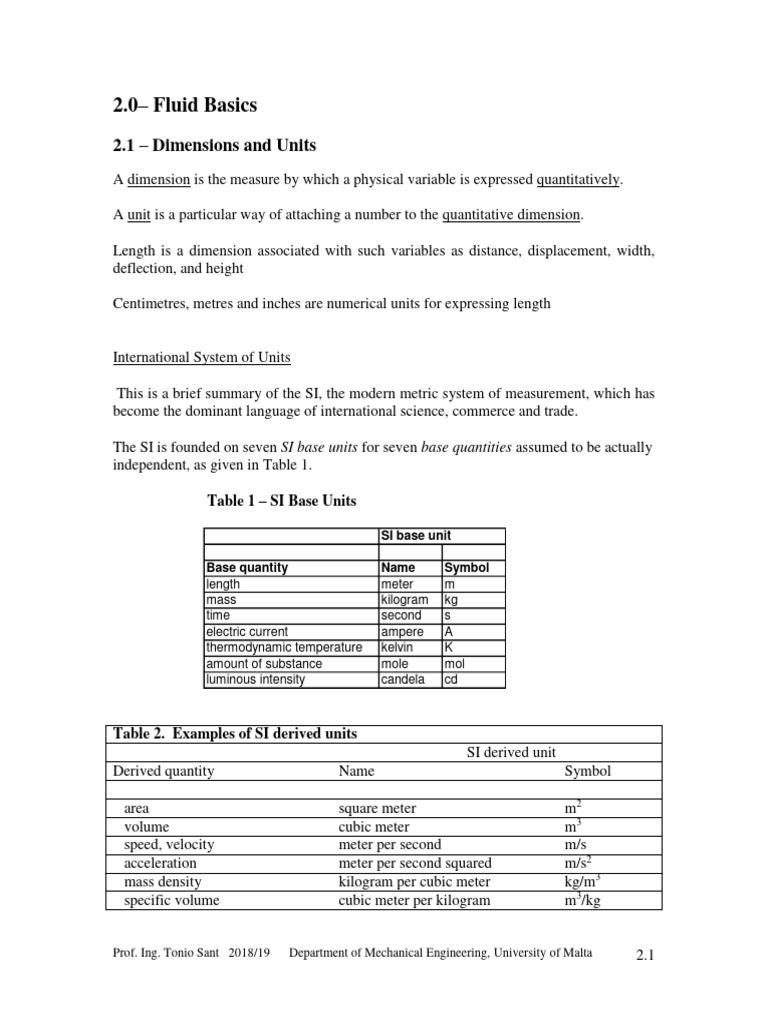 2.0 - Fluid Basics | PDF