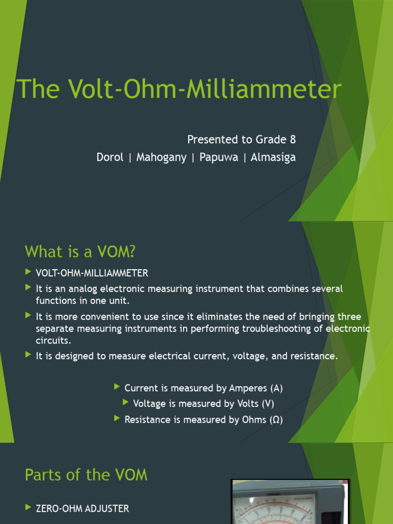 Lesson 5 The Volt-Ohm-Milliammeter (WARM Grade 8) ) | PDF