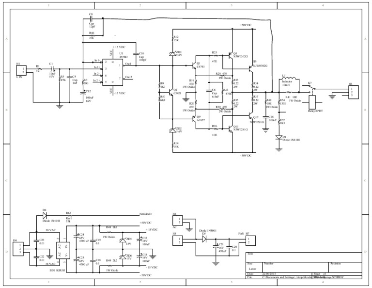 Diagrama Amplificador Backstage MX4 a | PDF