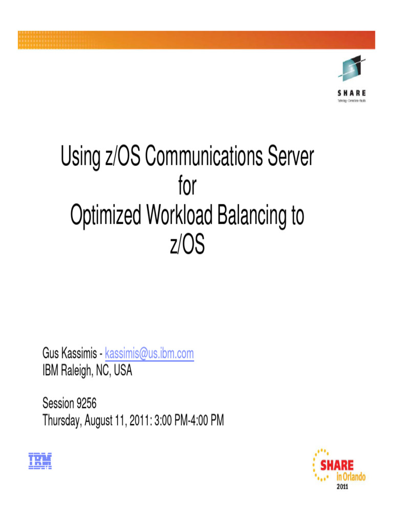 Optimized Workload Balancing (Summer 2011) | PDF