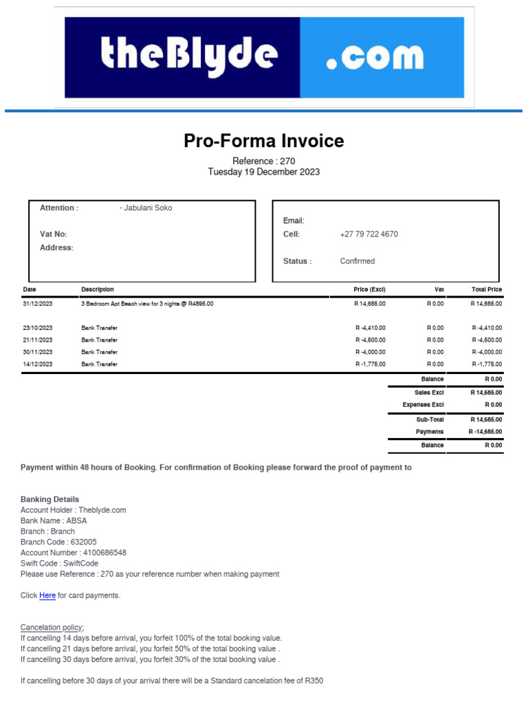Proforma | PDF