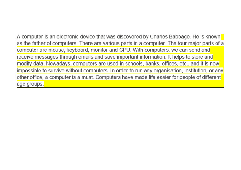 A Computer Is An Electronic Device That Was Discovered by Charles ...