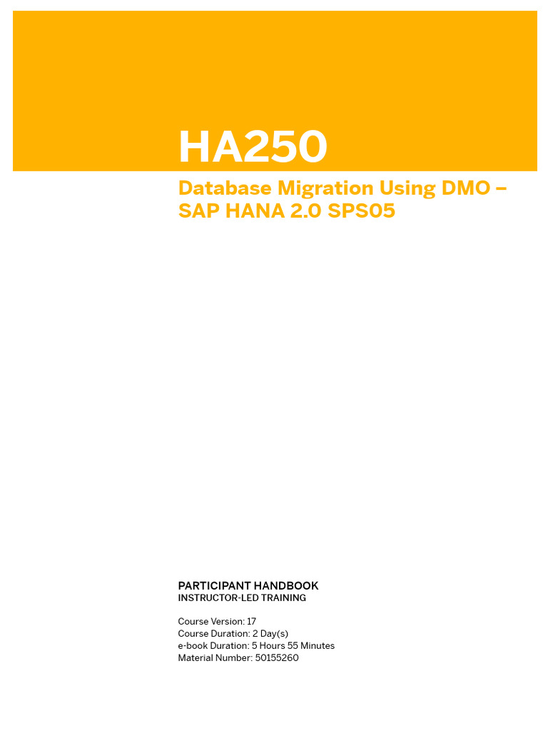 HA250_EN_Col17 - Database Migration Using DMO | PDF