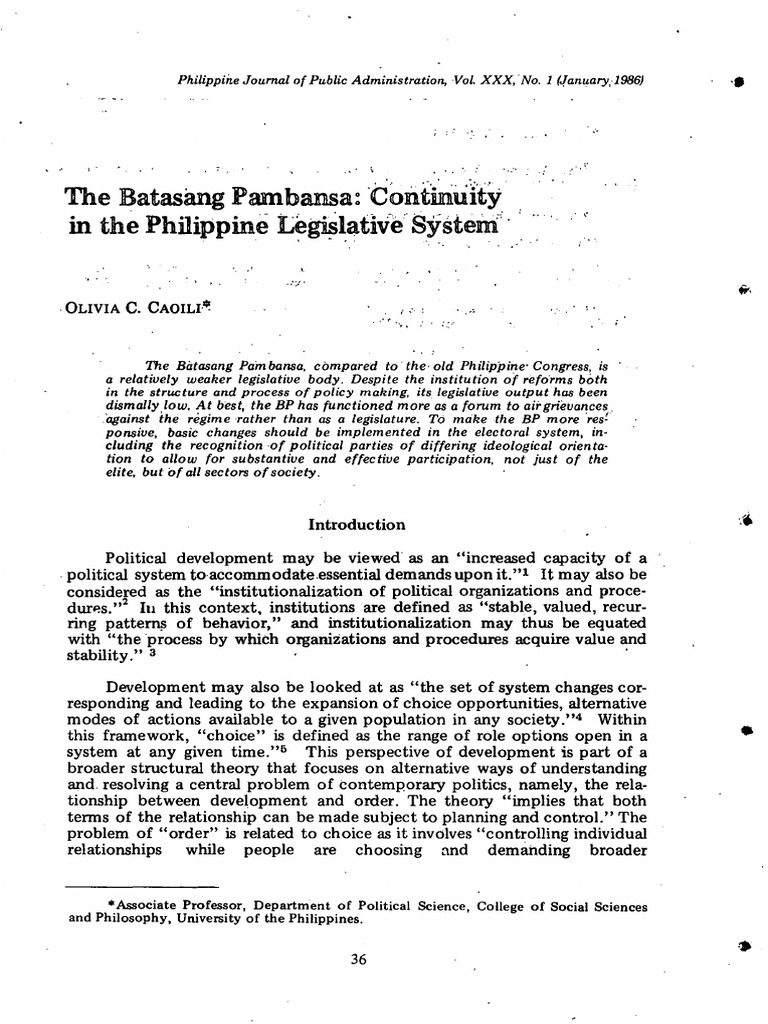 06 - The Batasang Pambansa | PDF | Finance & Money Management | Politics