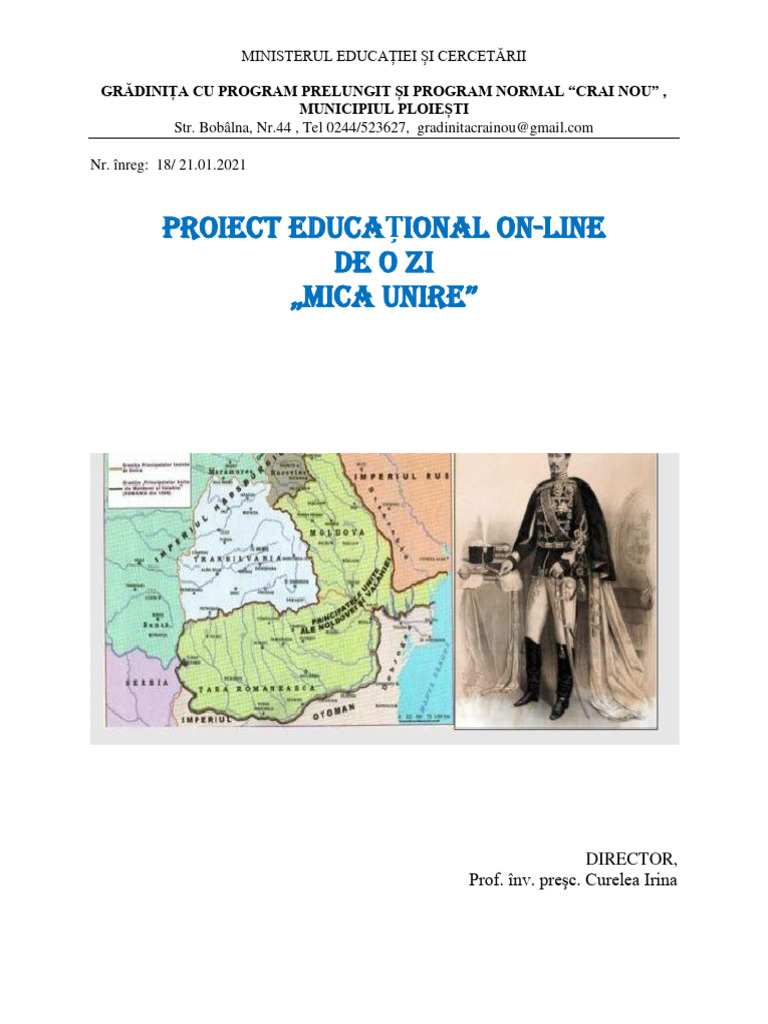 Proiect Educational Mica Uninre 24 01.2021 | PDF
