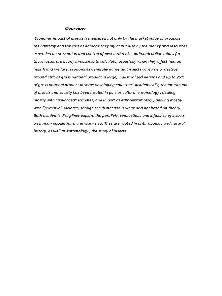 Overview On Imapct of Insect On The Society. KKKKKKM | PDF