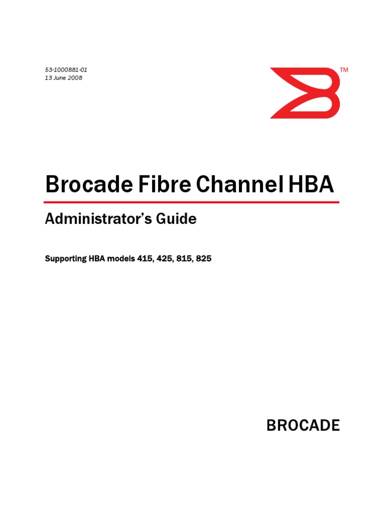 Brocade Fibre Channel HBA: Administrator's Guide | PDF | Command Line Interface | Port (Computer ...