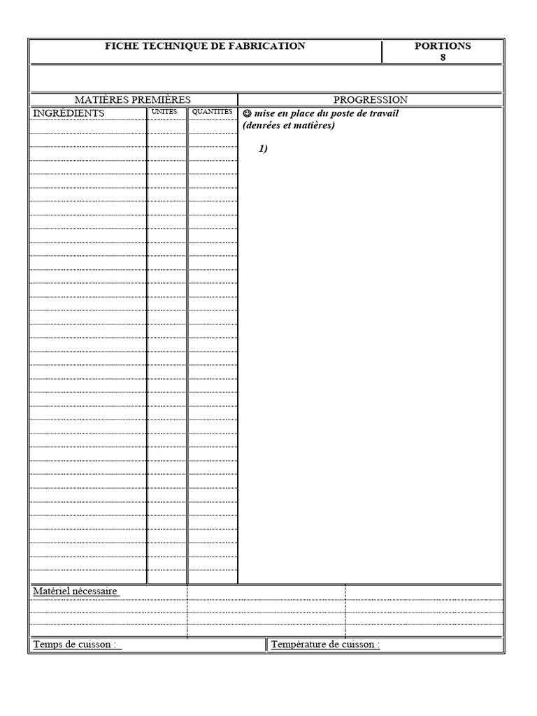 Fiche Technique Vierge | PDF