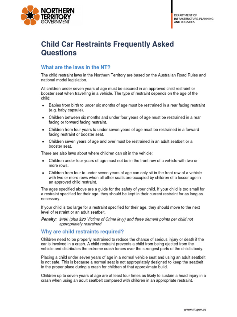 Child Car Restraints FAQ | PDF