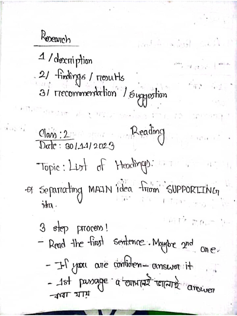 Class 03 Hand Note | PDF