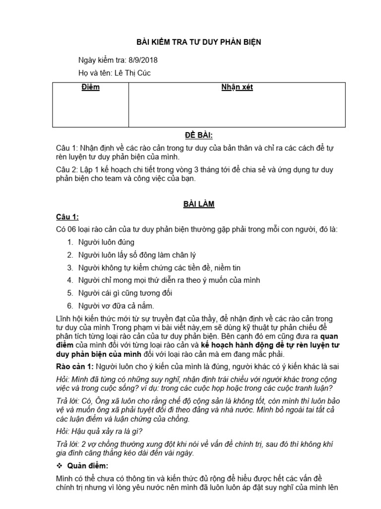 Bài Tập Cá Nhân - TDPB - Cúc | PDF