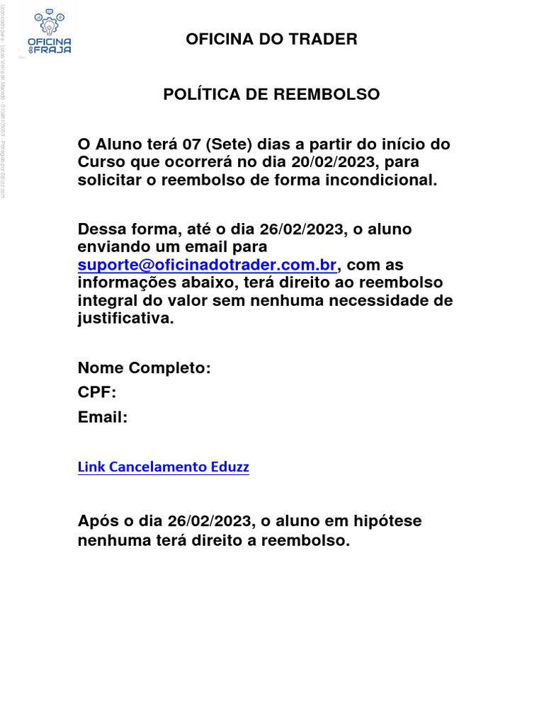 02-oficina-do-fraja-politica-de-reembolso | PDF