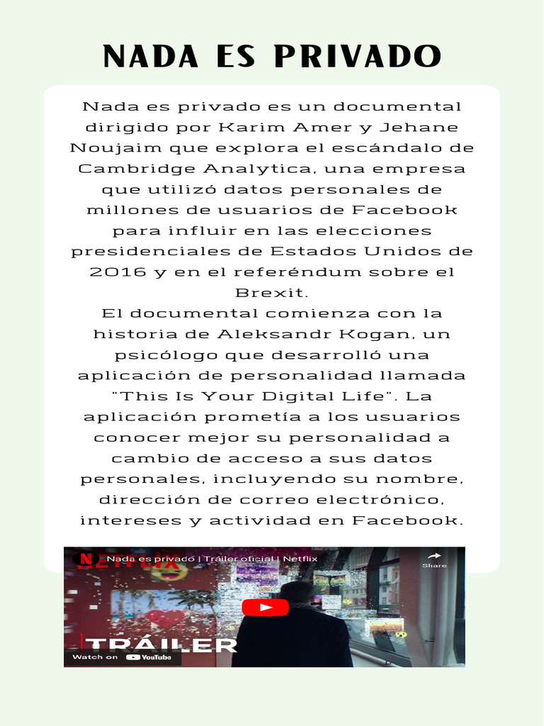 Nada Es Privado - LV | PDF