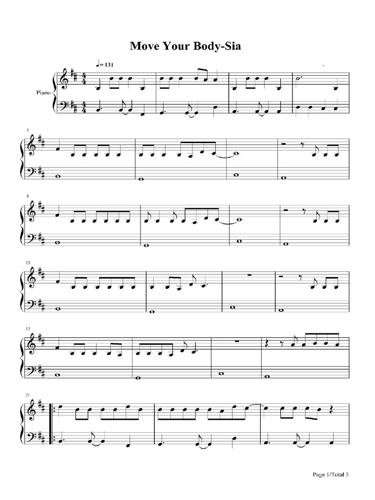 Sia - Move Your Body | PDF