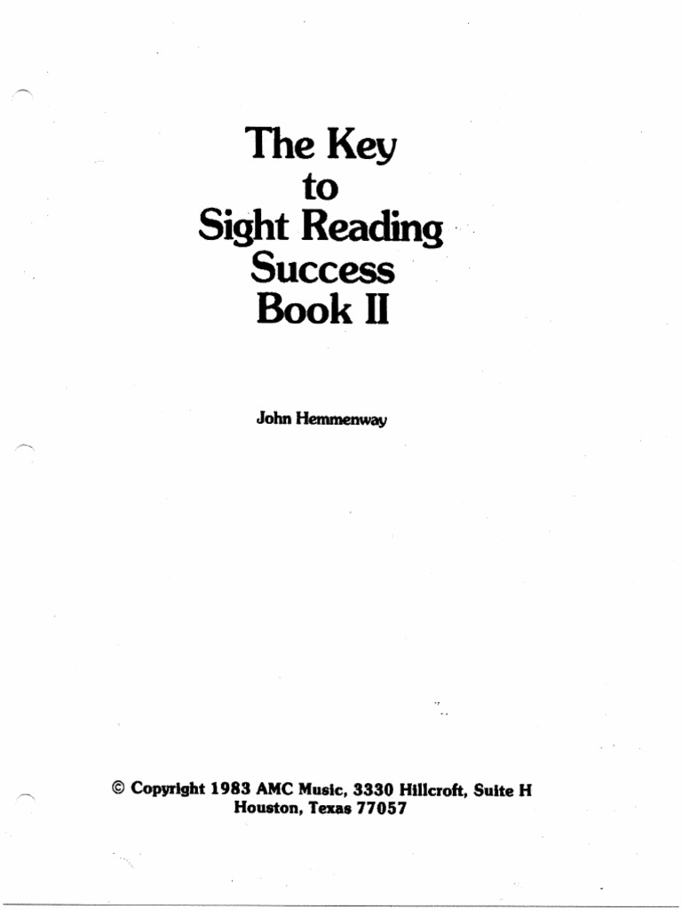 14 The Key To Sight Reading Success Book | PDF
