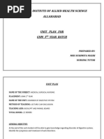 UNIT PLAN PIPRAMS 4th Year Bsc. Nursing | PDF | Statistics | Pelvis