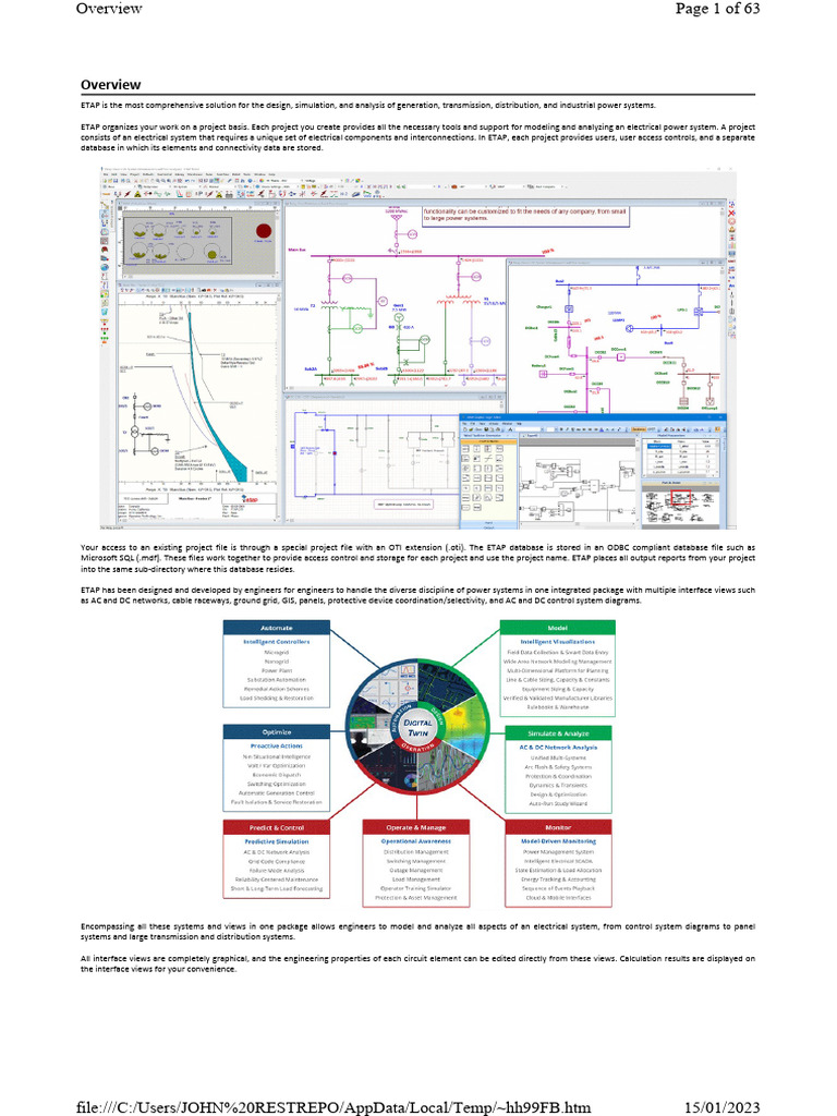 ETAP Software Interface Overview | PDF