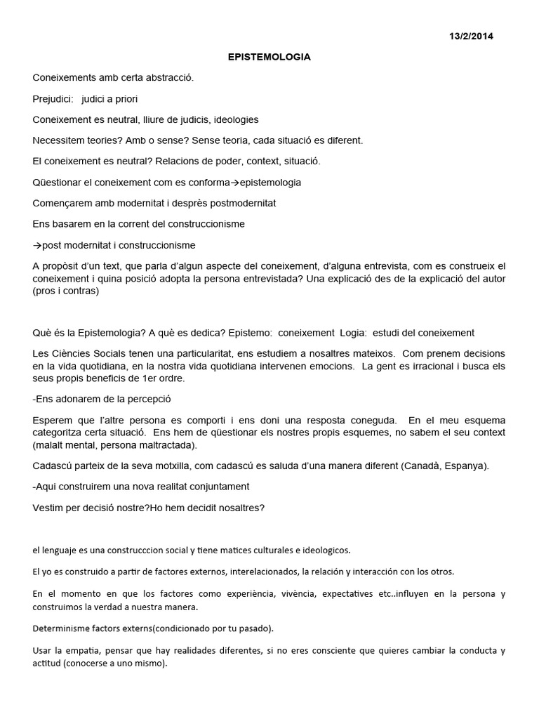 Apunts Epistemologia | PDF