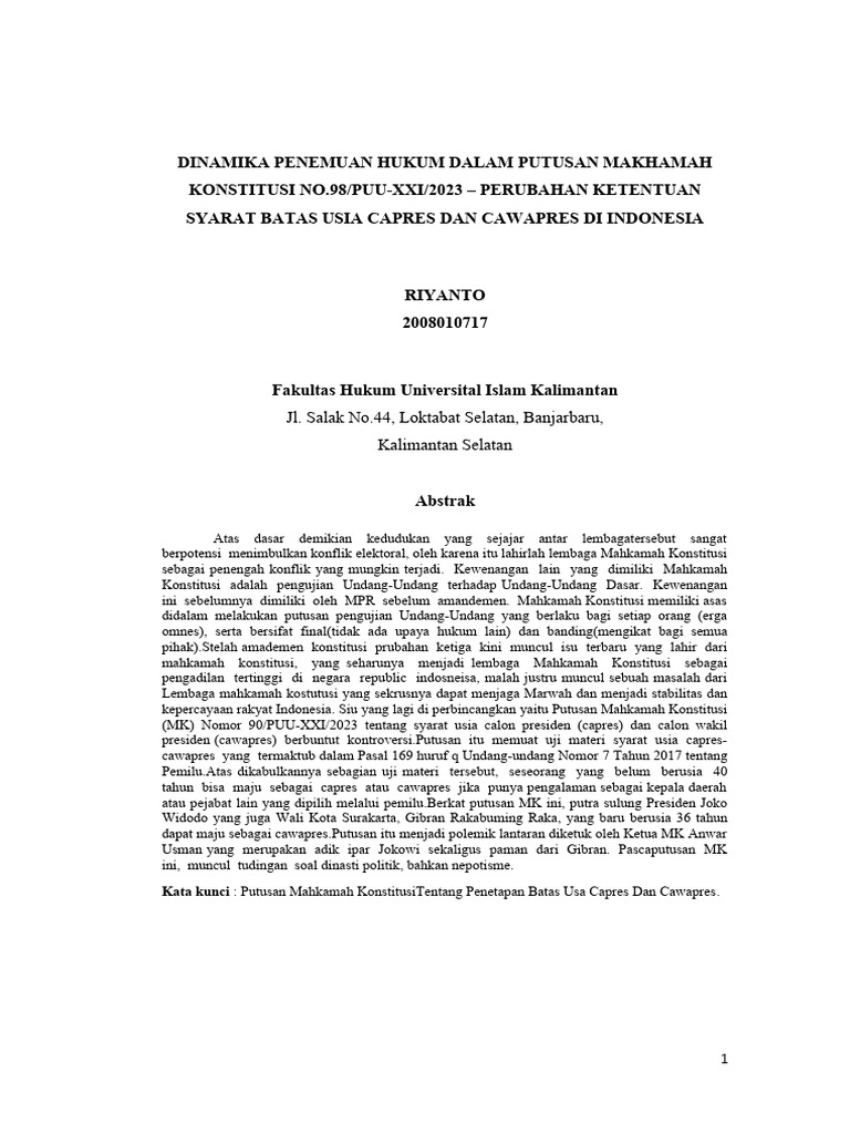 Riyanto (2008010717) Artikel | PDF