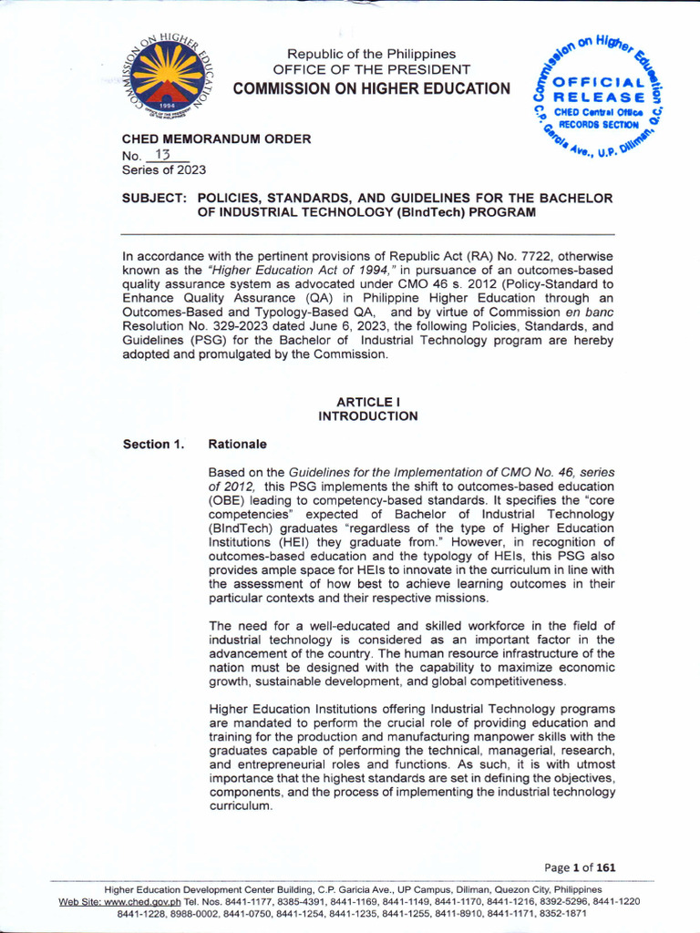 CMO No. 13 S. 2023 | PDF