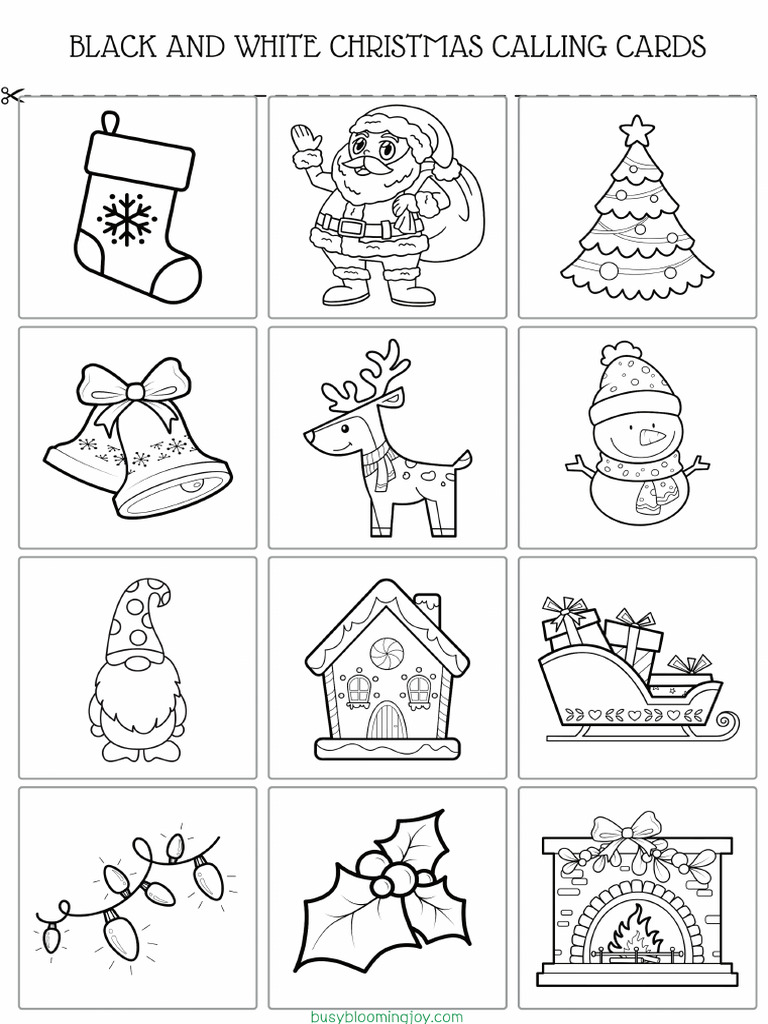 Black and White Christmas Bingo Cards | PDF