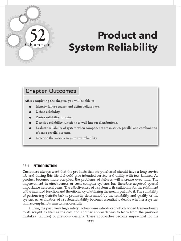 CHP - 52 - Product and System Reliability | PDF
