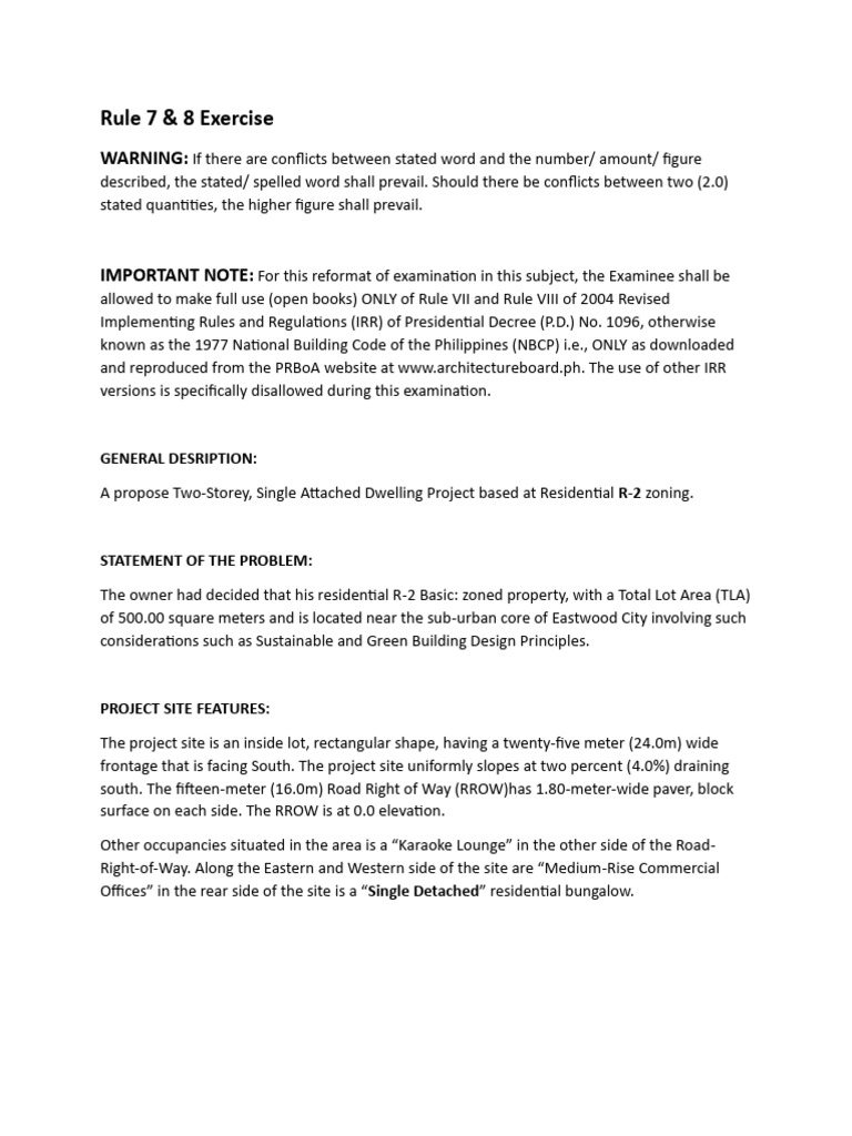 Design Problem Rule 7 & 8 - R2 Basic | PDF