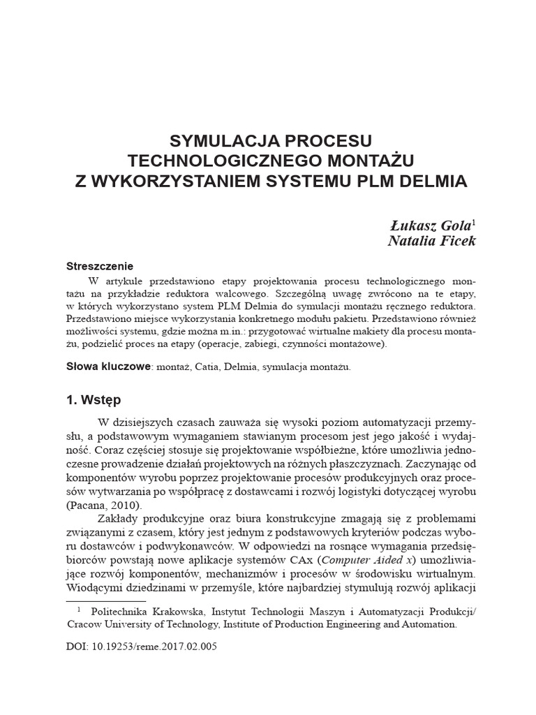 Symulacja Procesu Technologicznego | PDF
