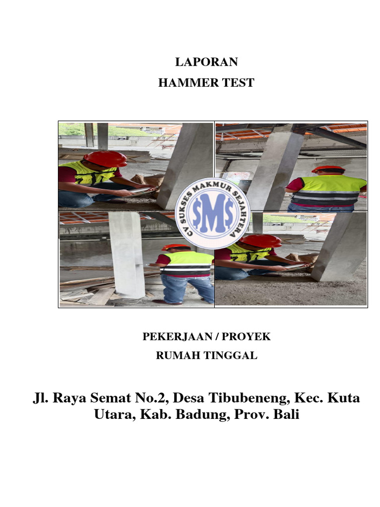 Laporan Hasil Hammer Test Beton | PDF | Teknologi & Rekayasa