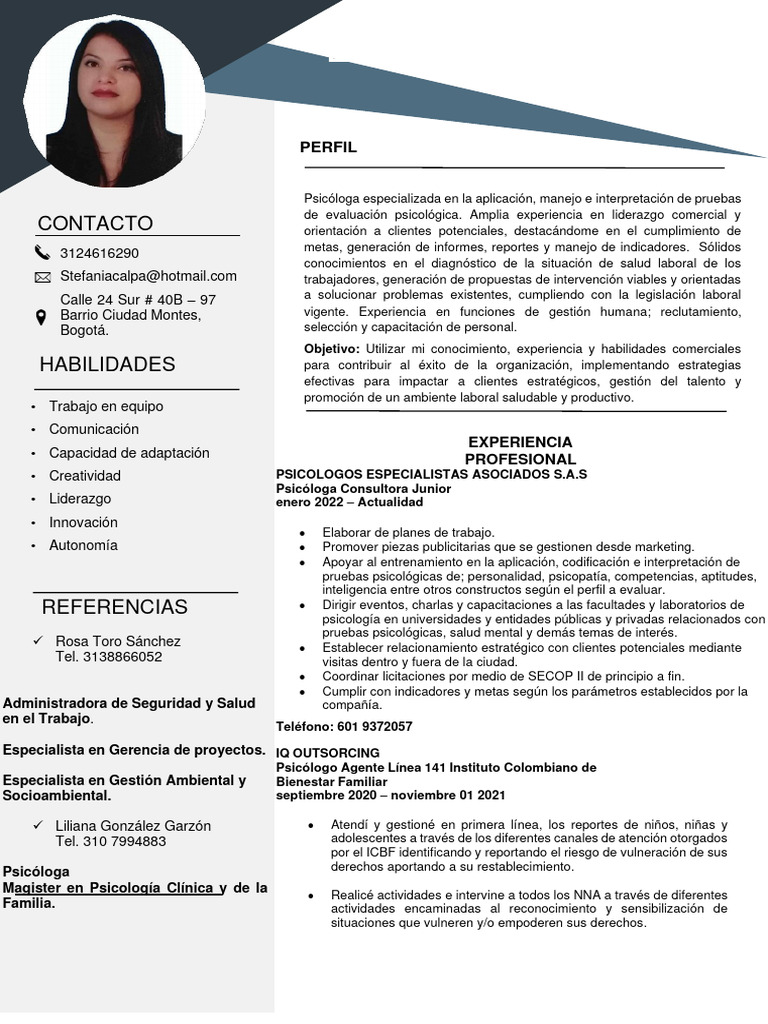 Curriculum Estefanía Calpa PS | PDF