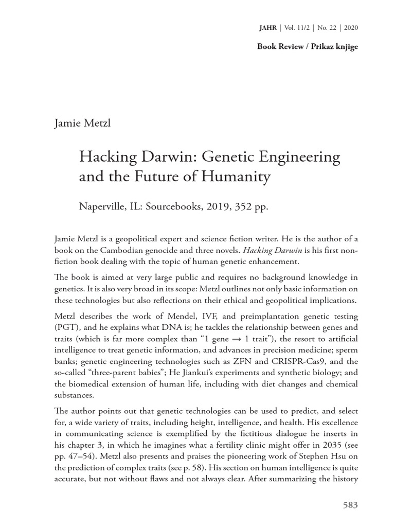 17 Review_ Jamie Metzl, Hacking Darwin, Genetic Engineering and the Future of Humanity | PDF