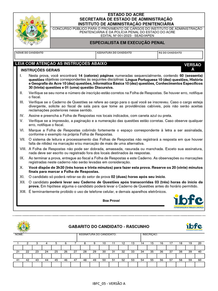 Caderno Ibfc 05 Versao A | PDF
