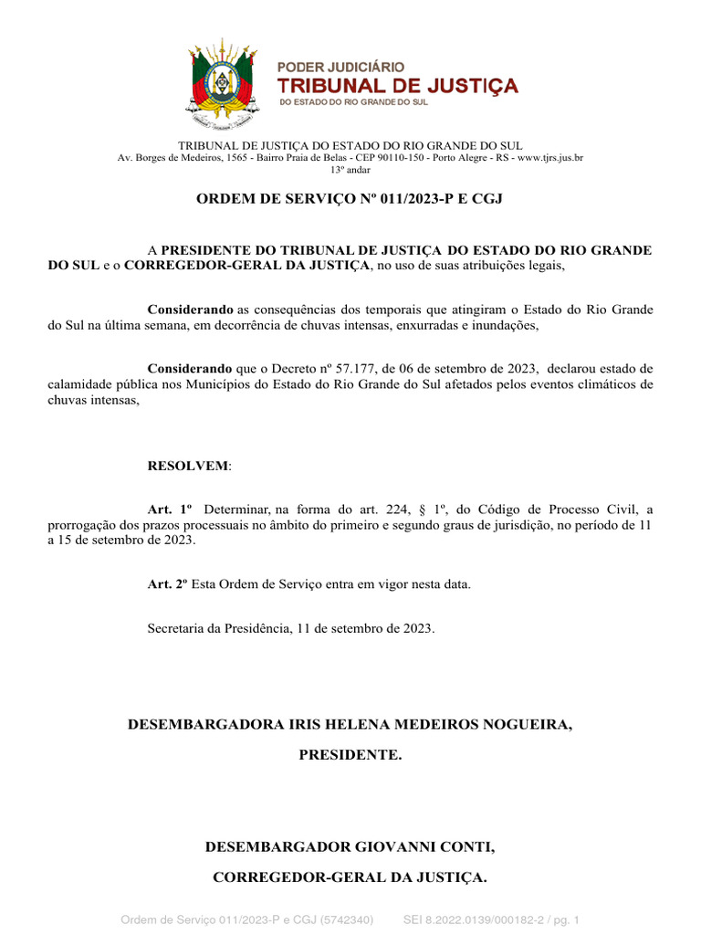 Ordem de Servico No 011 2023 | PDF