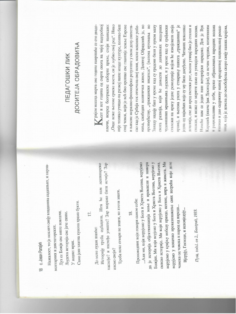 Jovan Rapajic Dositej Obradovic | PDF