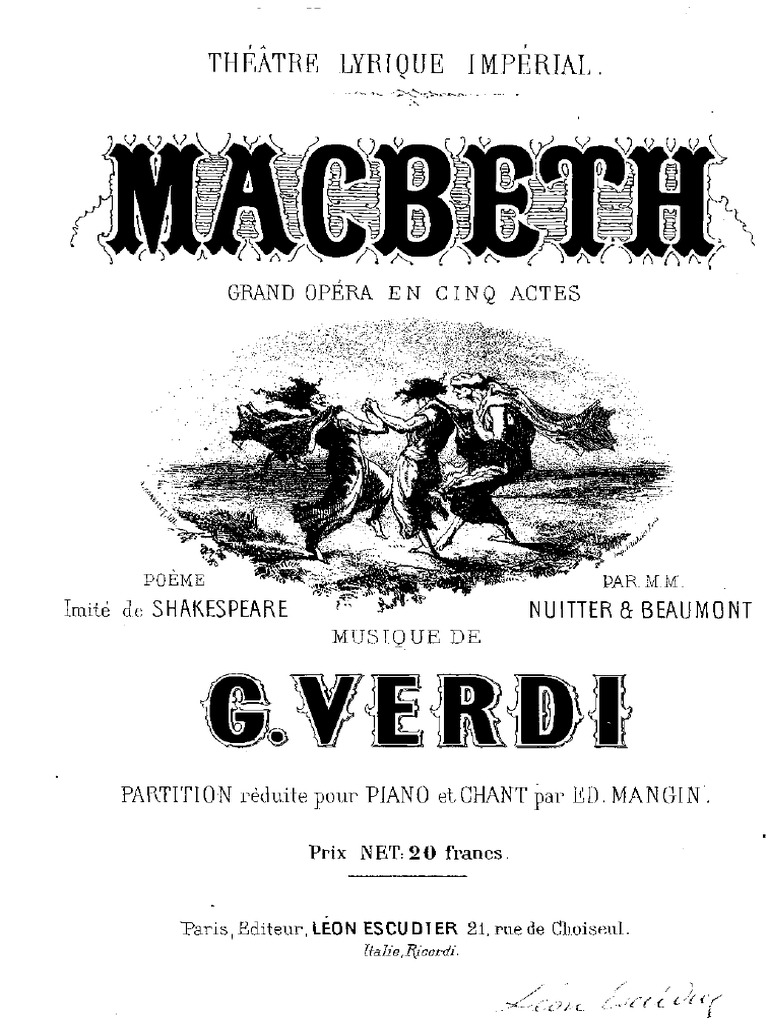 IMSLP24578-PMLP55443-Verdi - Macbeth (Ed - Francese Escudier 1857) BW | PDF